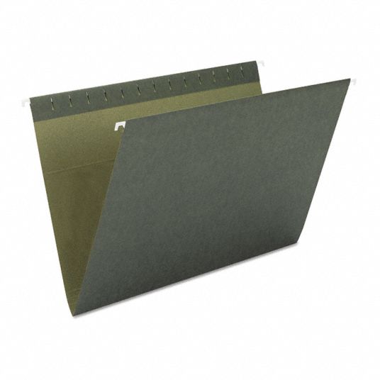 11 Pt. Stock, Green, Hanging File Folders - 50XY33|64010 - Grainger