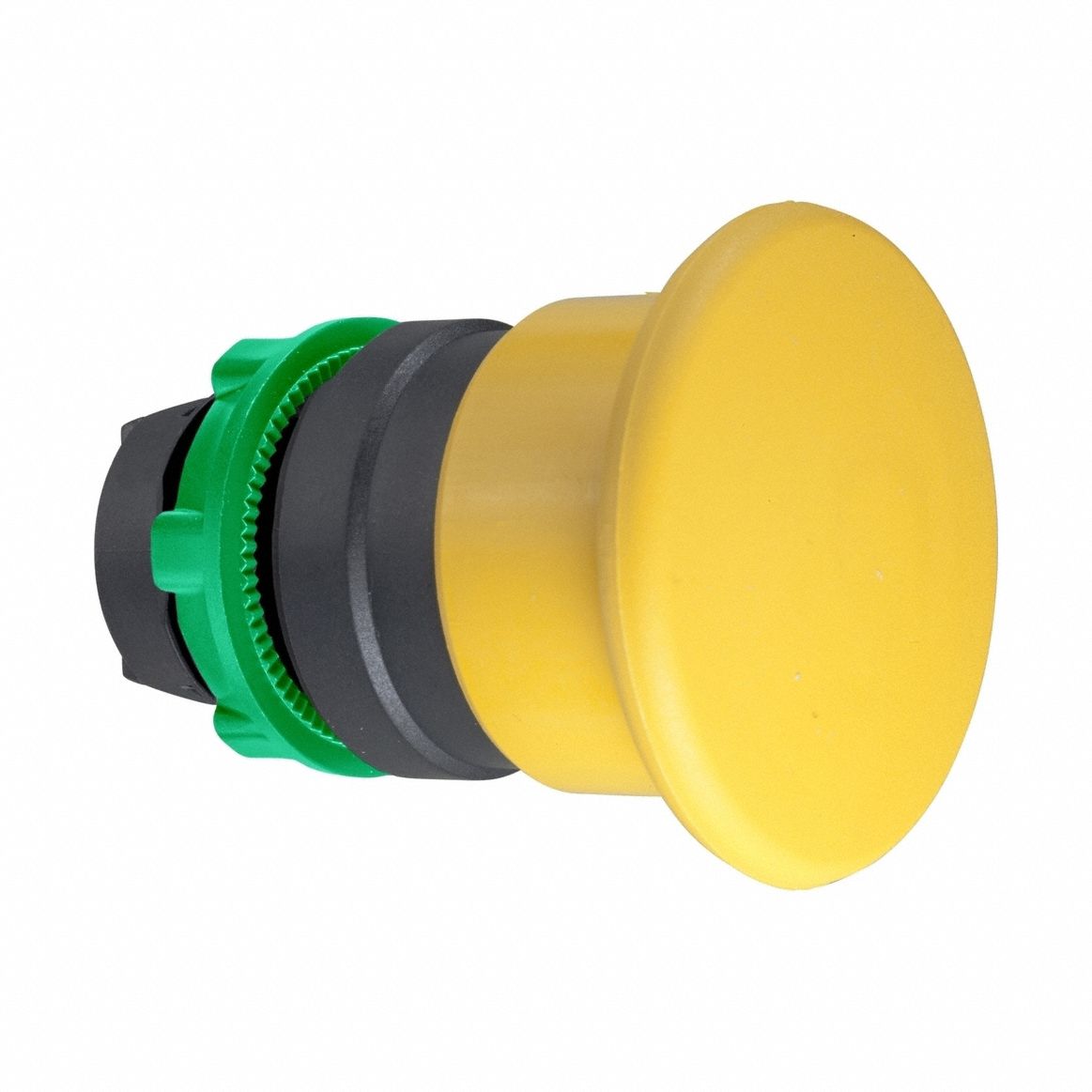 SCHNEIDER ELECTRIC, Yellow, 22 mm Mounting Size, Mushroom Head Push Button - 21AH10|ZB5AC5 ...