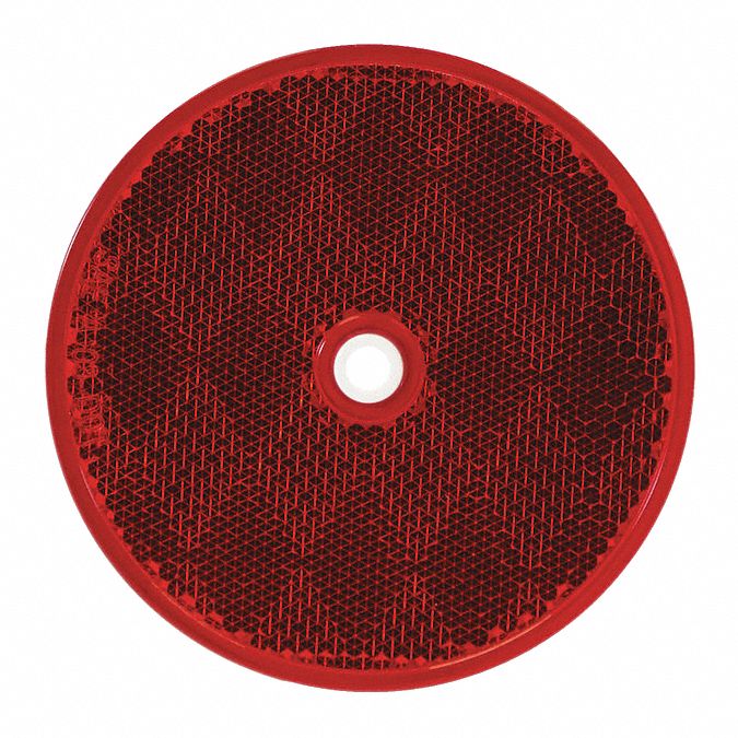 DOT Bolt-On Reflectors,Red,Round,3-3/16" - Grainger