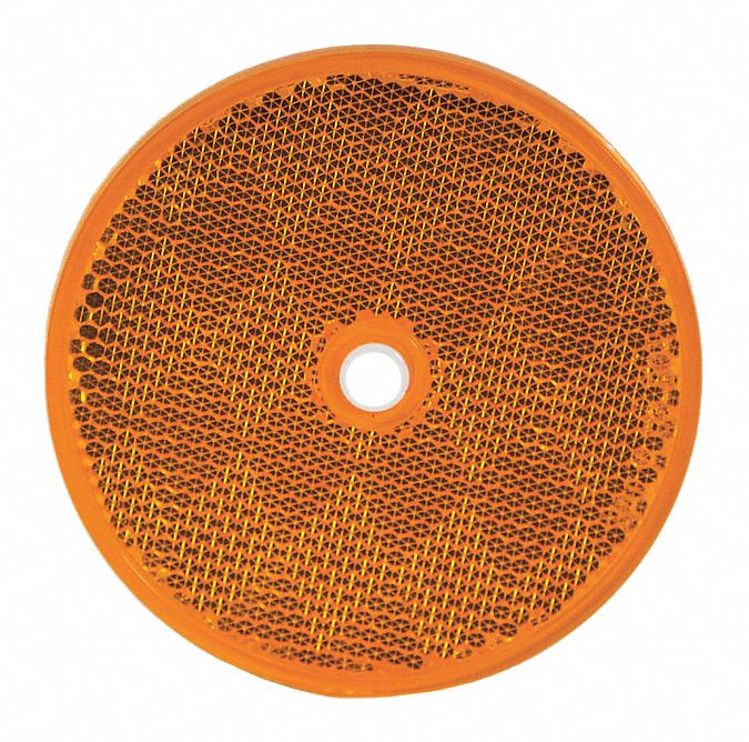 DOT Bolt-On Reflectors,Amber,Rnd,3-3/16" - Grainger