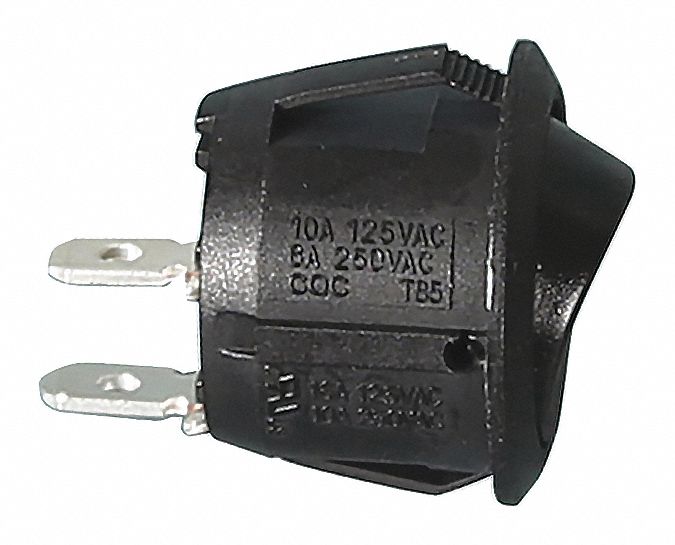 Rocker Switch,Momentary-On,Round,Black - Grainger