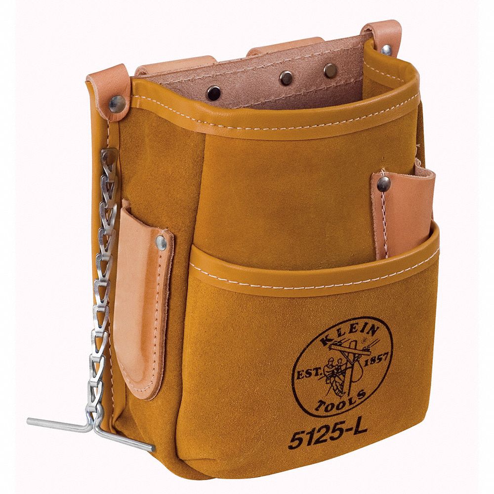 Tool Pouch Leather, 5 Pockets - Grainger