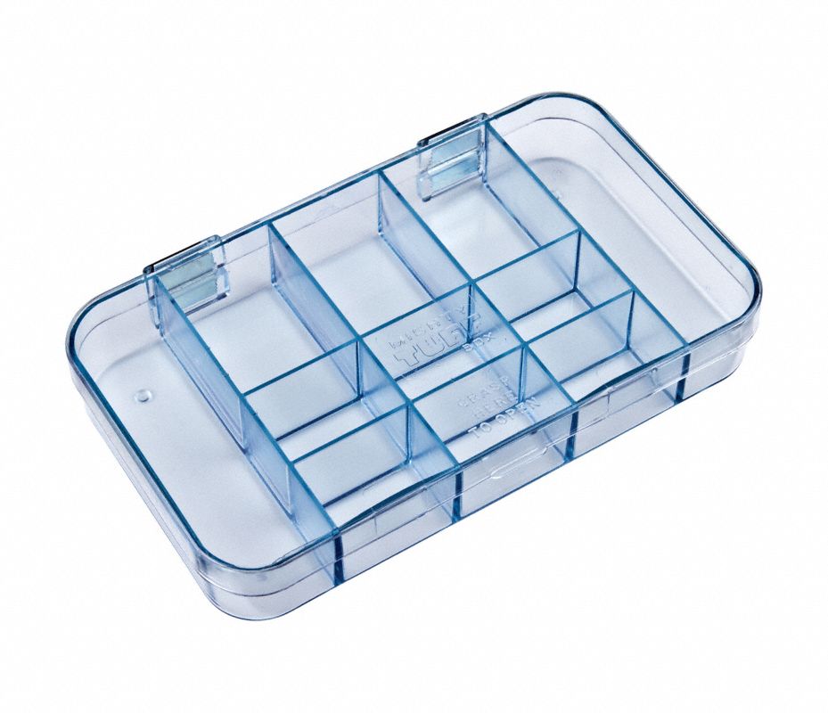 FLAMBEAU Caja con Compartimentos, Broche, Transparente - 19YZ96 ...