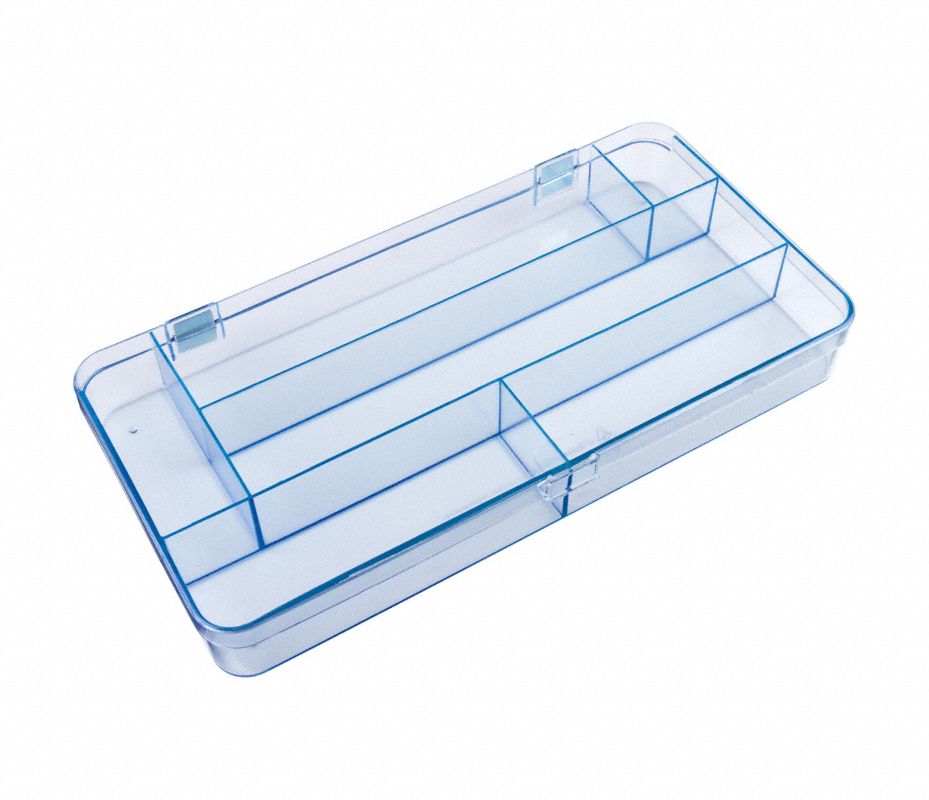 FLAMBEAU Caja con Compartimentos, Broche, Transparente - 19YZ87 ...