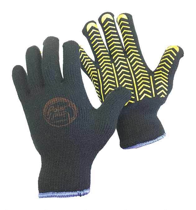 Terry Knit Herringbone Grip Glove,L,PK12 - Grainger