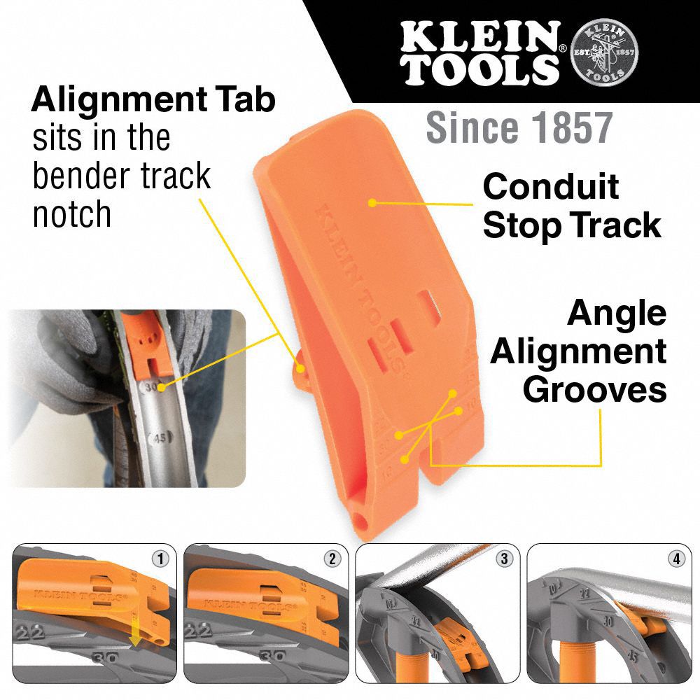 KLEIN TOOLS Conduit Bender: 1/2 in EMT Size, 4 in Centerline Bend ...