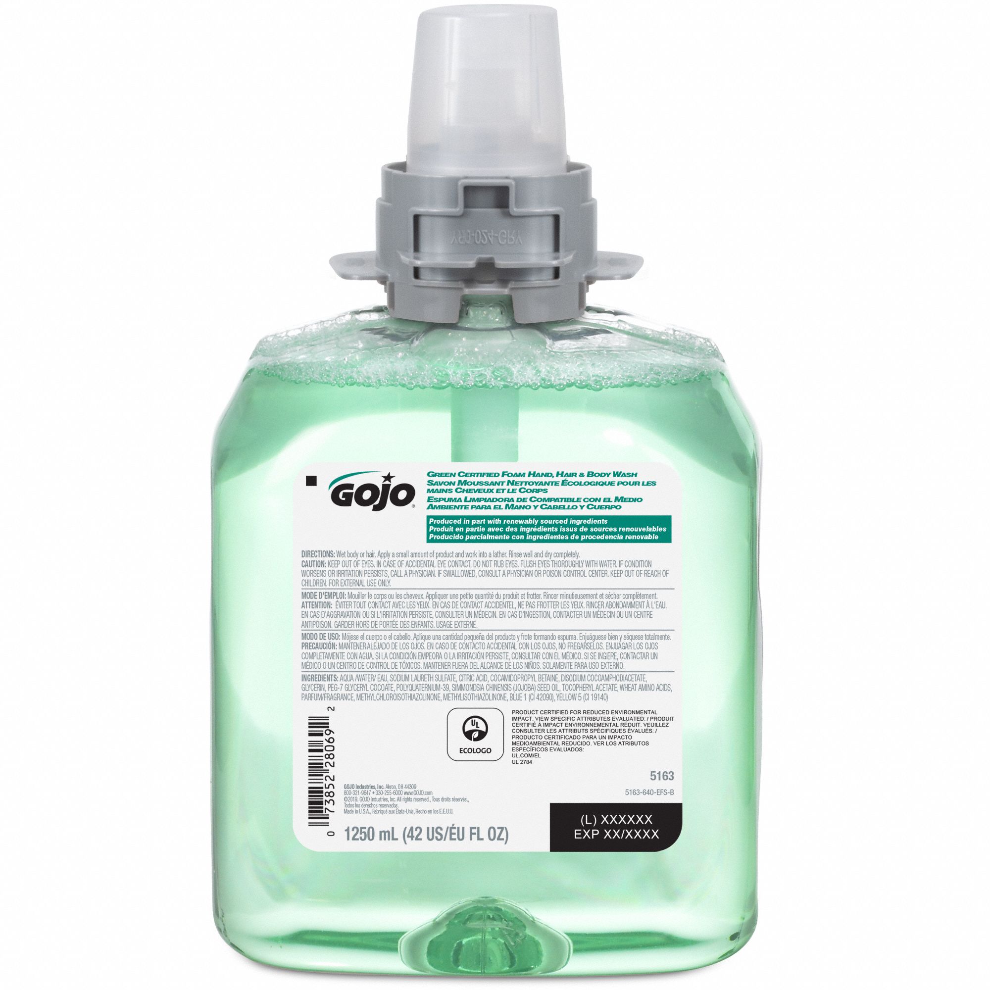 GOJO, 1,250 mL, Cartridge, Body Wash/Shampoo Combo - 56JM29|5163-04 ...