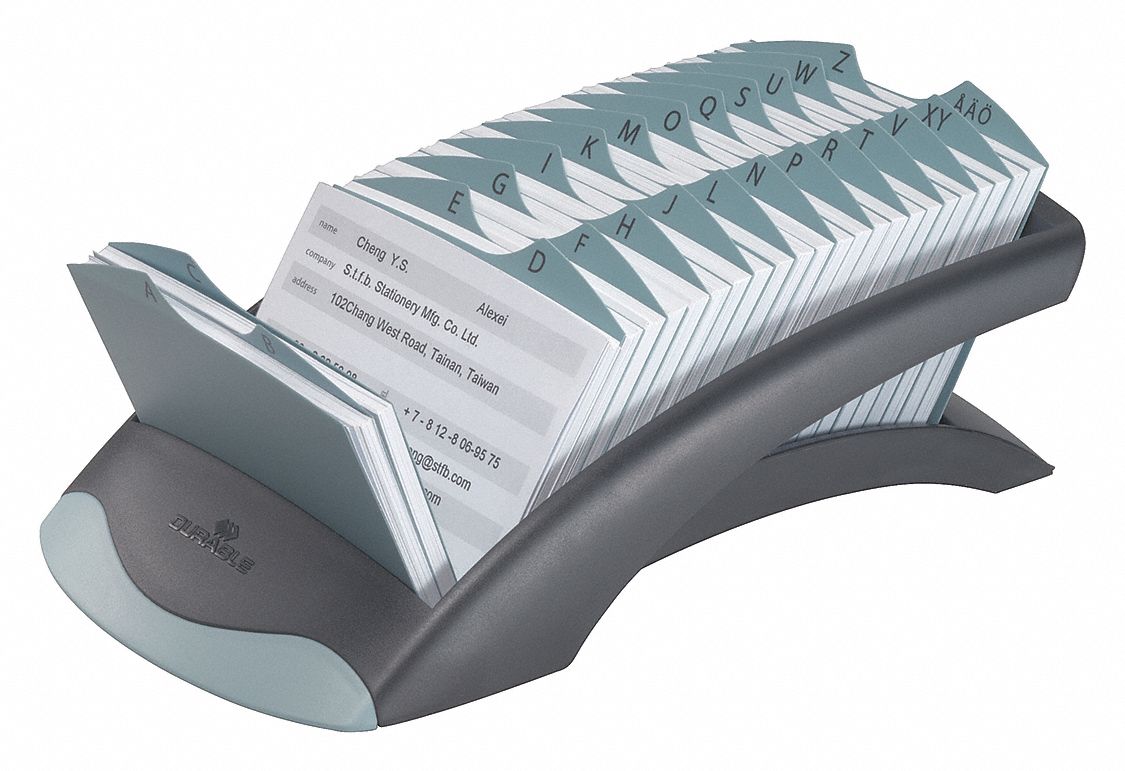 Address Card File,Tray,Black - Grainger