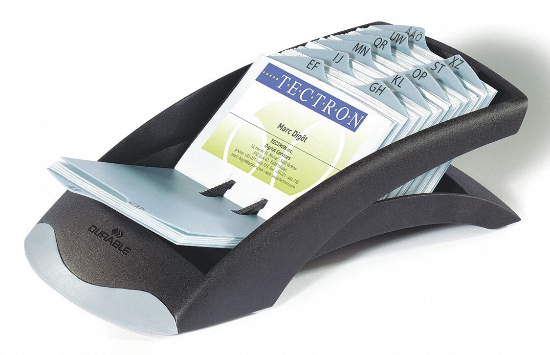 Business Card File,Tray,Black - Grainger