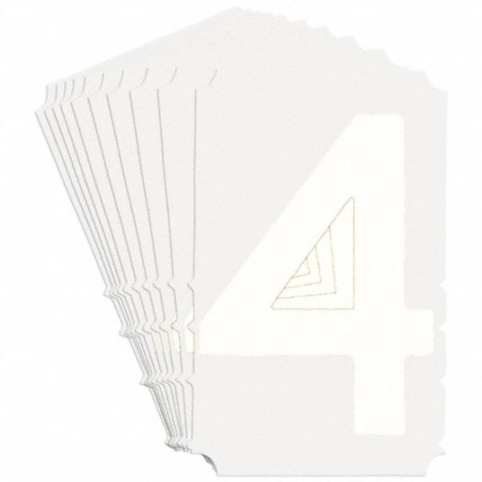 4 in Character Ht, Indoor/Outdoor, Numbers and Letters Labels - 800NR9 ...