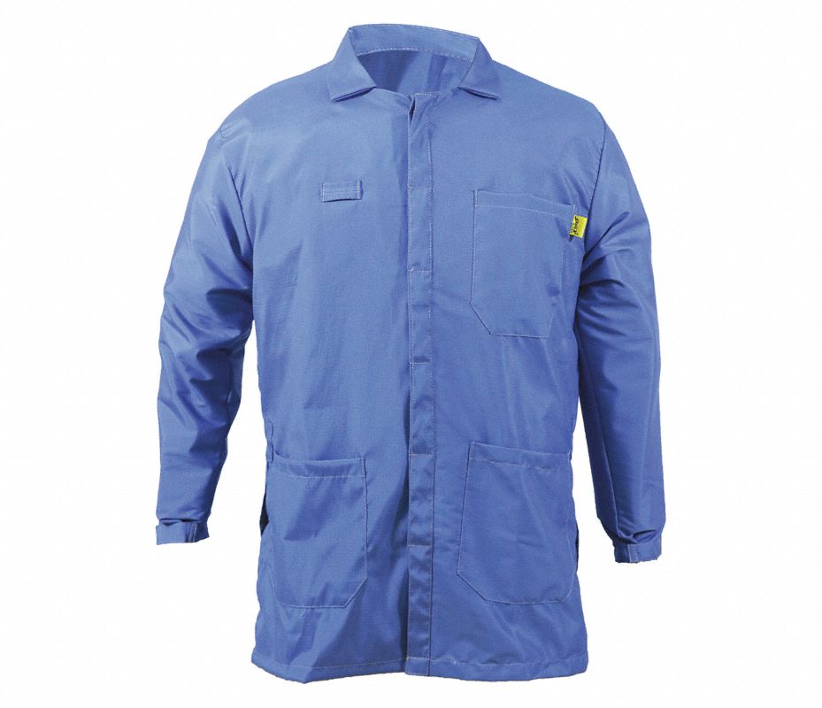 JYRSA Bata Antiestática , Unisex , Azul , XG - Batas para Carnicero y ...