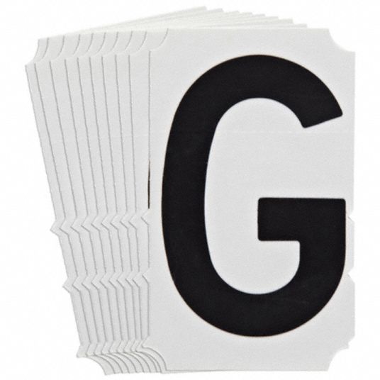 6 in Character Ht, Indoor/Outdoor, Letter Label - 800NV9|5180P-G - Grainger