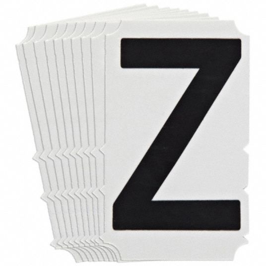 6 in Character Ht, Indoor/Outdoor, Letter Label - 800NX9|5180P-Z - Grainger