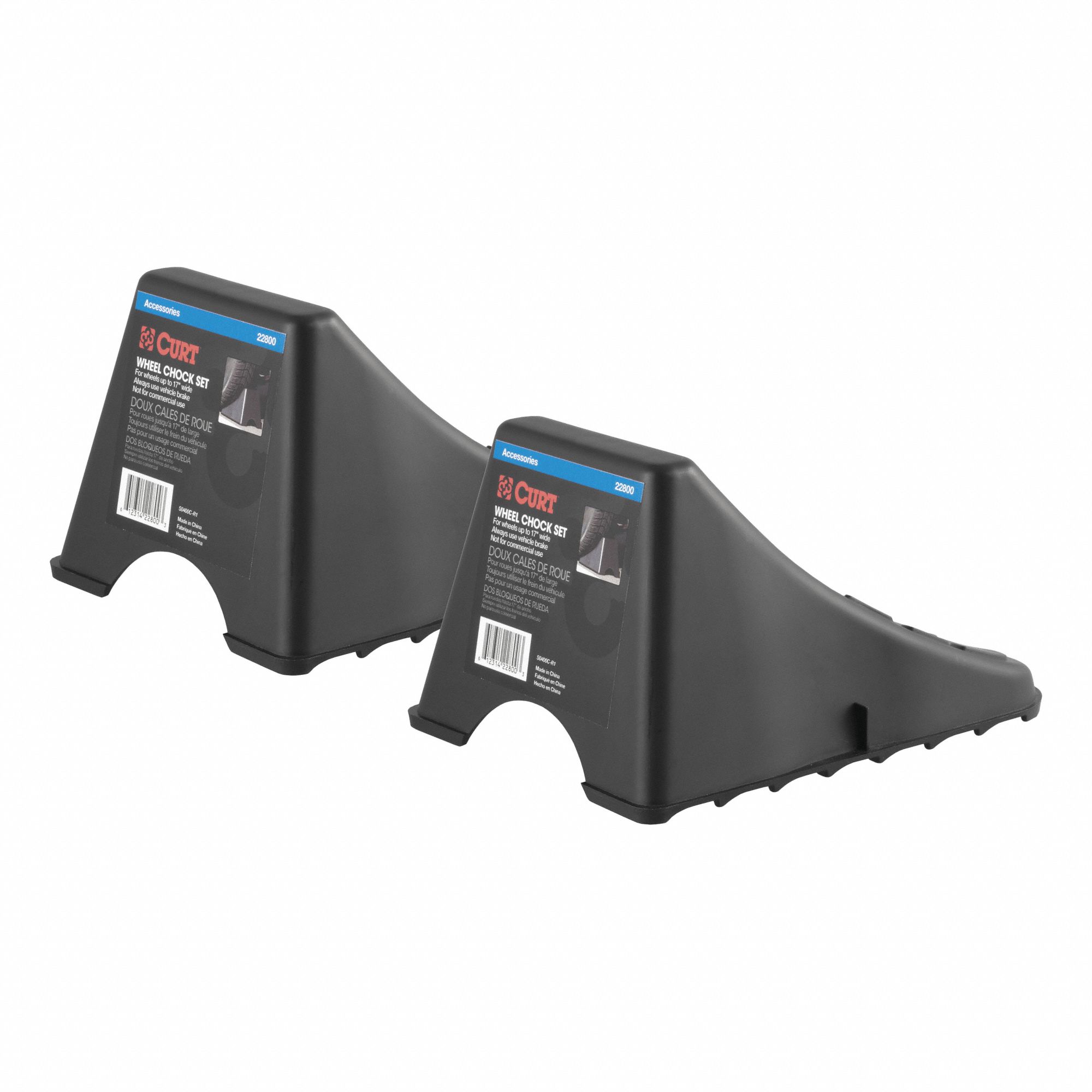 Wheel Chock Set,Up to 17" Wide Wheels - Grainger