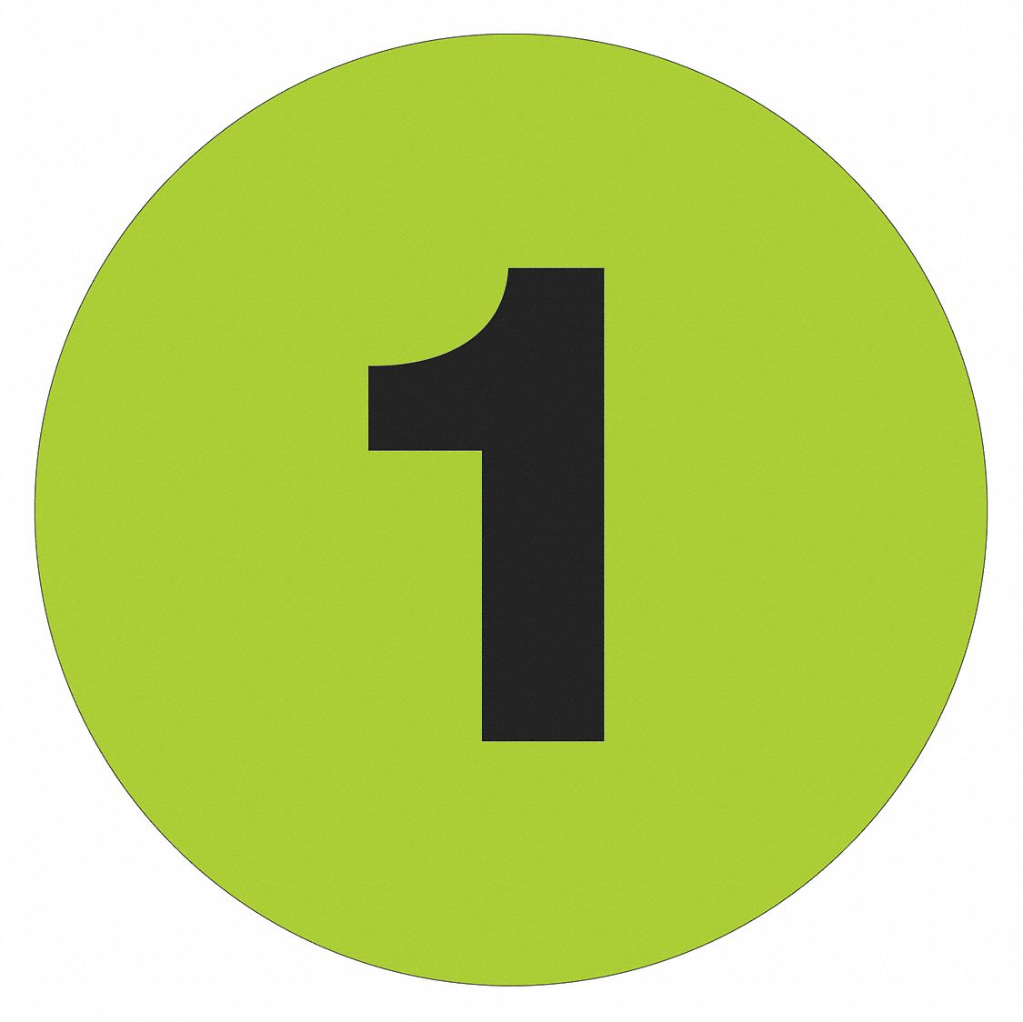 Black, 1, Labels,Number 1,2" Circle - 51CH03|DL6769 - Grainger