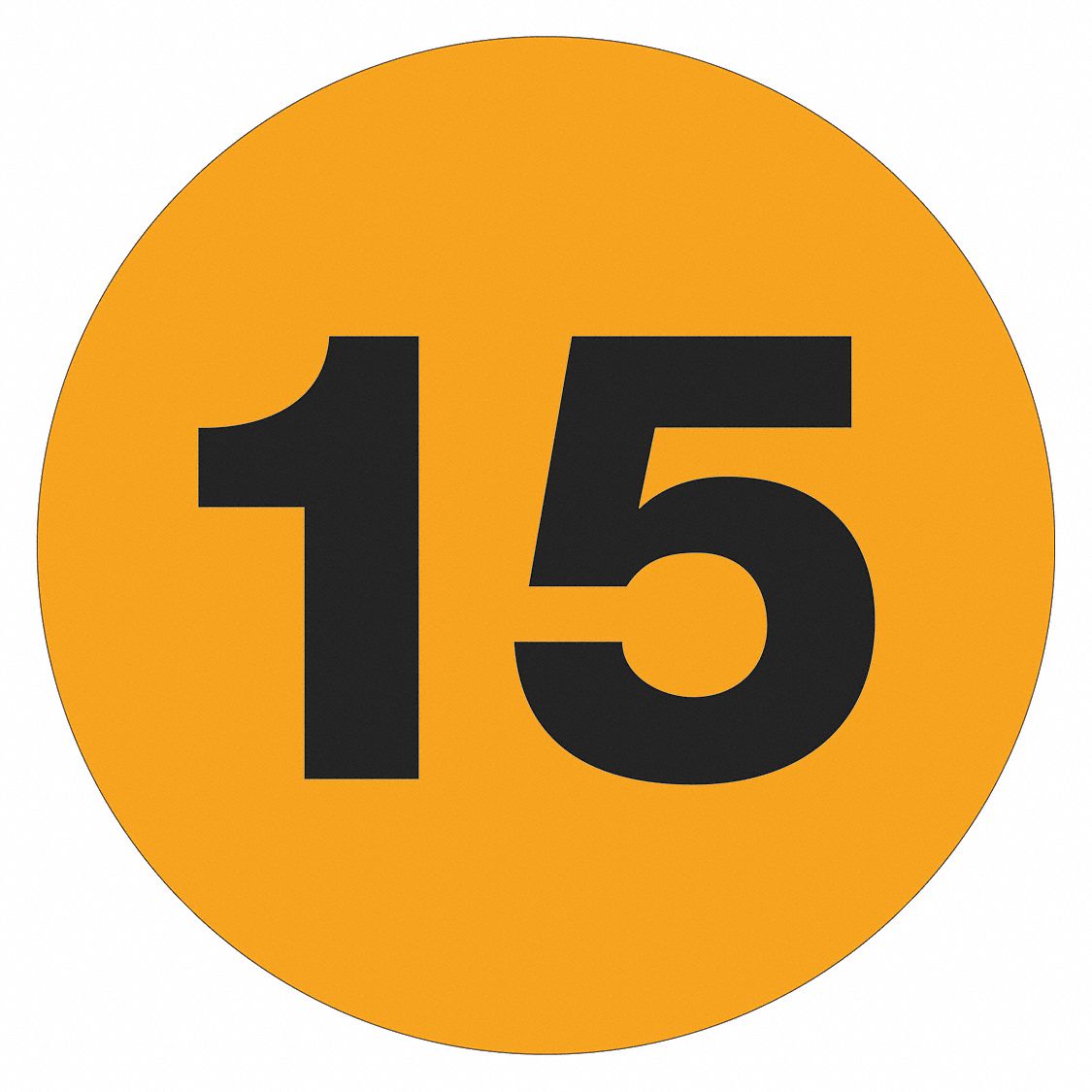 Black, 15, Labels,Number 15,2" Circle - 51CH22|DL6785 - Grainger