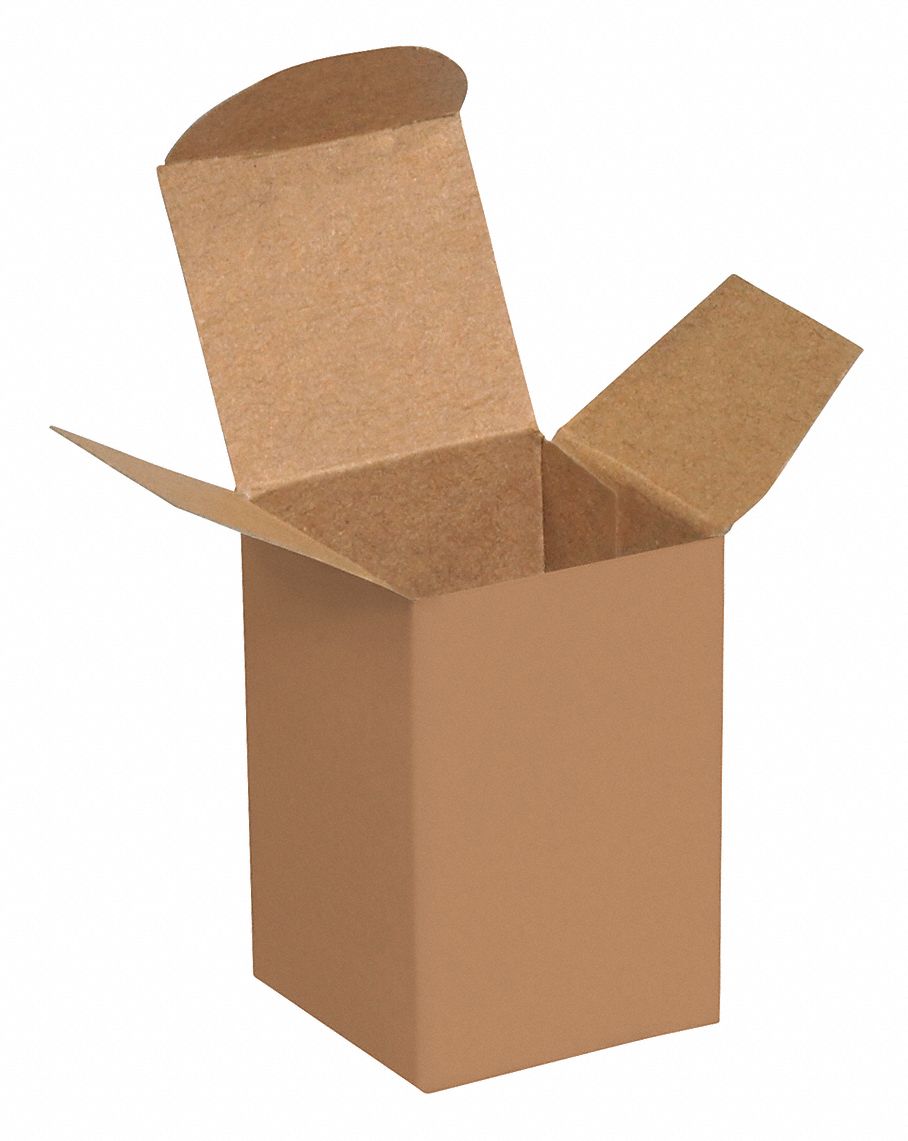 Kraft, 1 1/2 in Inside Lg, Cartons,Rev Tuck,1 1/2x1 1/4x2",PK1000 ...
