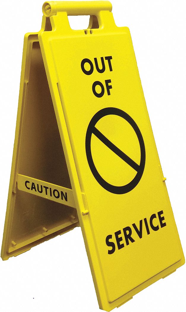 Safety Flr Sign,Out Of Service,2"x4", With Mounting Holes - Grainger