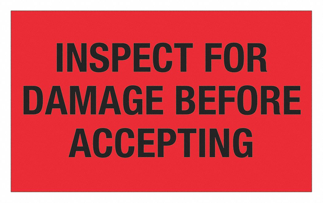 500, PK, Inspect Damage Before Label - 51MT72|DL1219 - Grainger