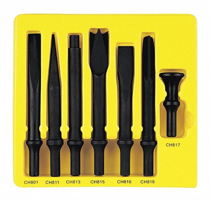 Heavy Duty Chisel Set,7pcs., Straight - Grainger