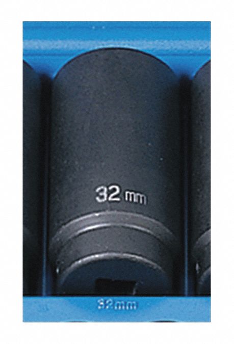 Socket,32mm,1/2"D,Impact,6pt.,D - Grainger