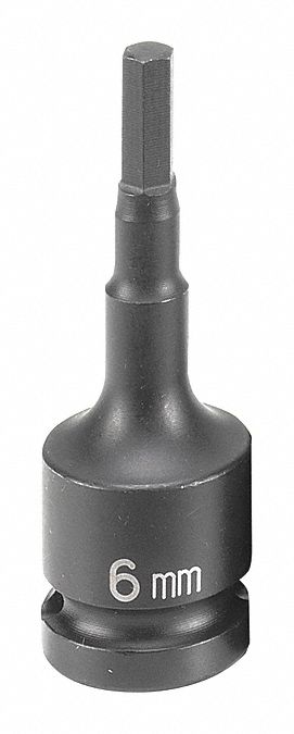 GREY PNEUMATIC, Not Tether Capable, Socket,6mm,1/2"D,Impact,Hex, Socket ...