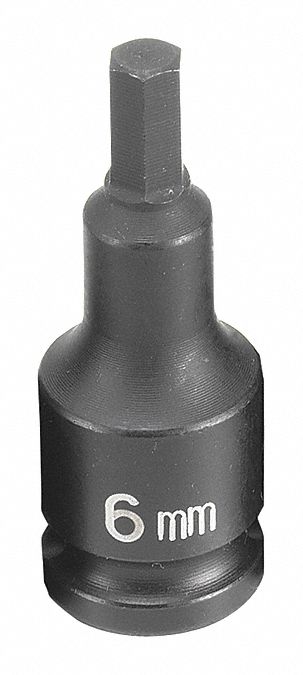 Socket,6mm,3/8"D,Impact,Hex Male, Socket,6mm,3/8"D,Impact,Hex Male ...