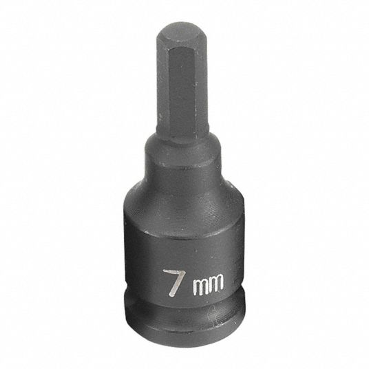 Socket,7mm,3/8"D,Impact,Hex Male, Socket,7mm,3/8"D,Impact,Hex Male ...