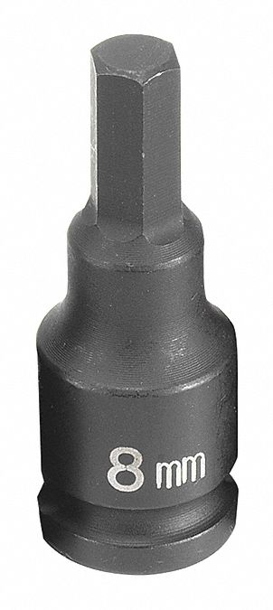 Socket,8mm,3/8"D,Impact,Hex Male, Socket,8mm,3/8"D,Impact,Hex Male ...