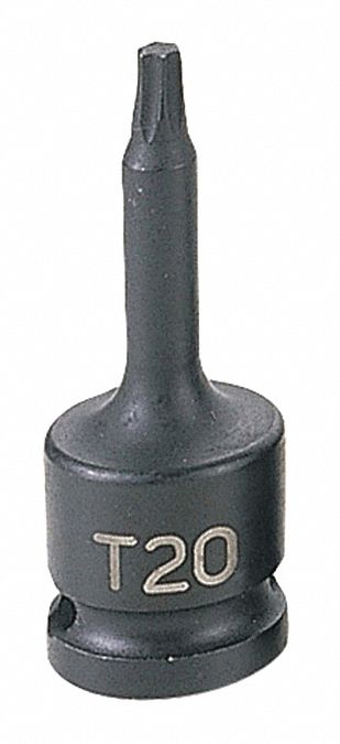 GREY PNEUMATIC, Not Tether Capable, Socket,T20,3/8"D,Int Impact,Trx M ...