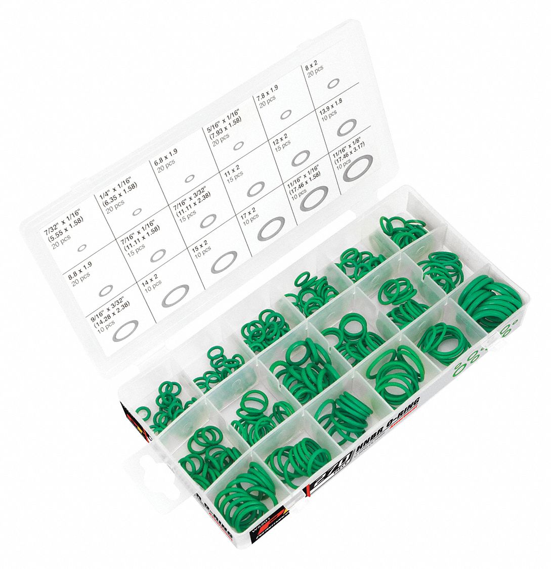 Hnbr O-Ring Assortment Kit,270 Pc - Grainger