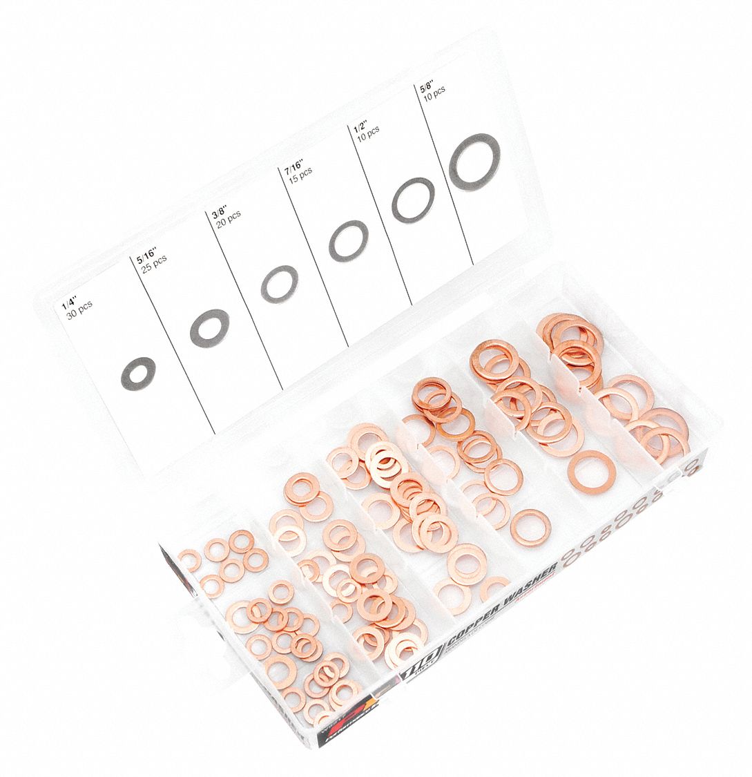 Copper Washer Hardware Kit,110 Pc - Grainger