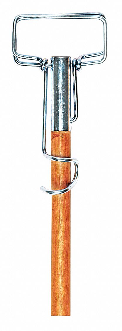 UNISAN, Clamp-On Connection, Wood, Metal Head Mop Handle - 51UE18|609 ...
