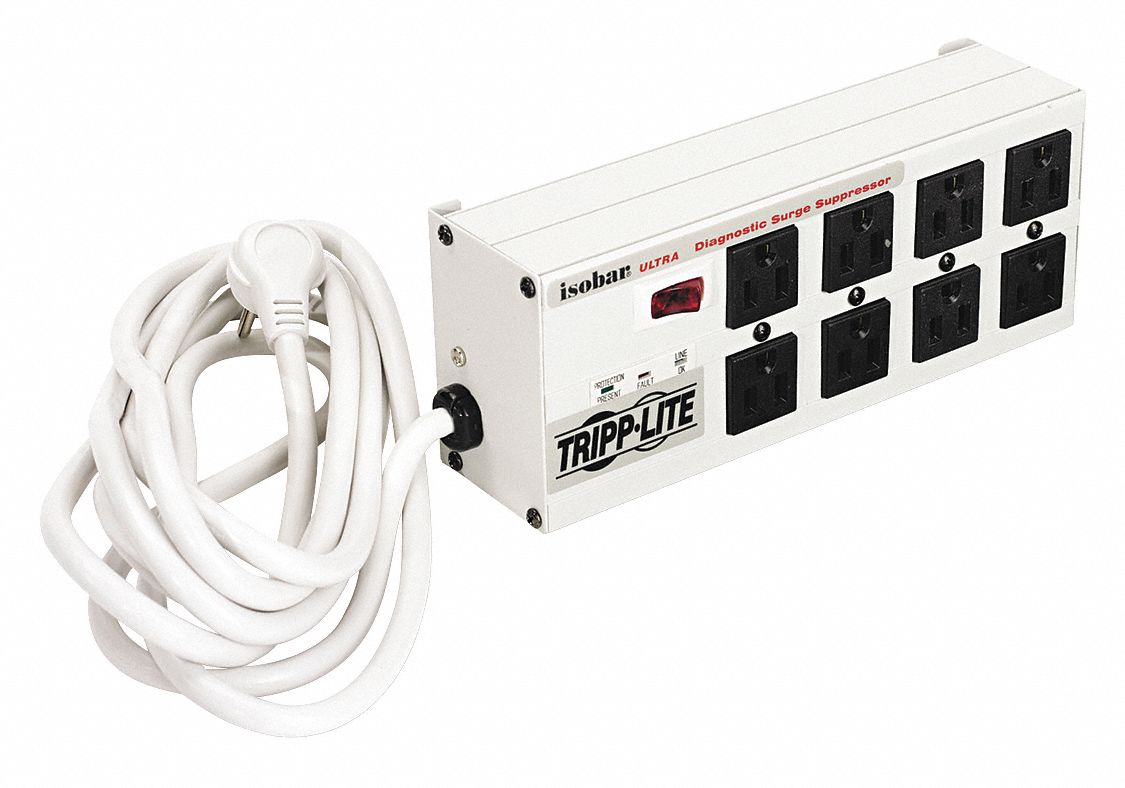 TRIPP LITE, Surge Protector, LEDs,8 Outlets - 51UM81|ISOBAR8ULTRA ...