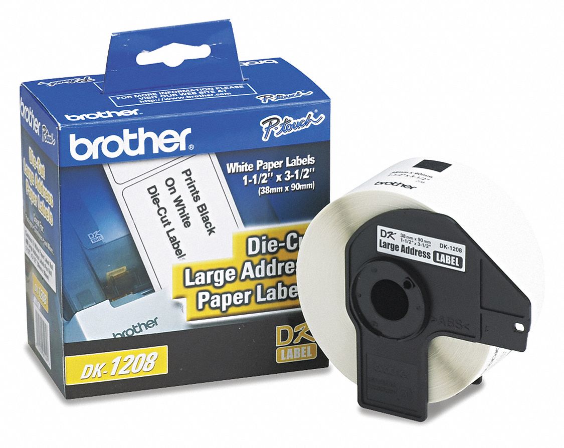 Label Tape,3-1/2"x1-1/2",400,White - Grainger