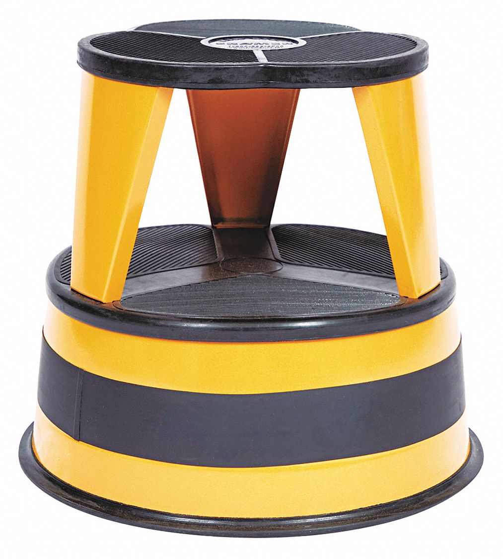 CRAMER, Unassembled, Step Stool,2 Step,Steel,Rolling,Orange - 51VF58 ...