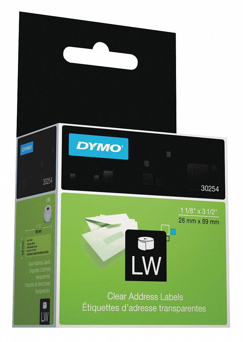 DYMO, Address Label,130/Roll,Clear - 51VM78|30254 - Grainger