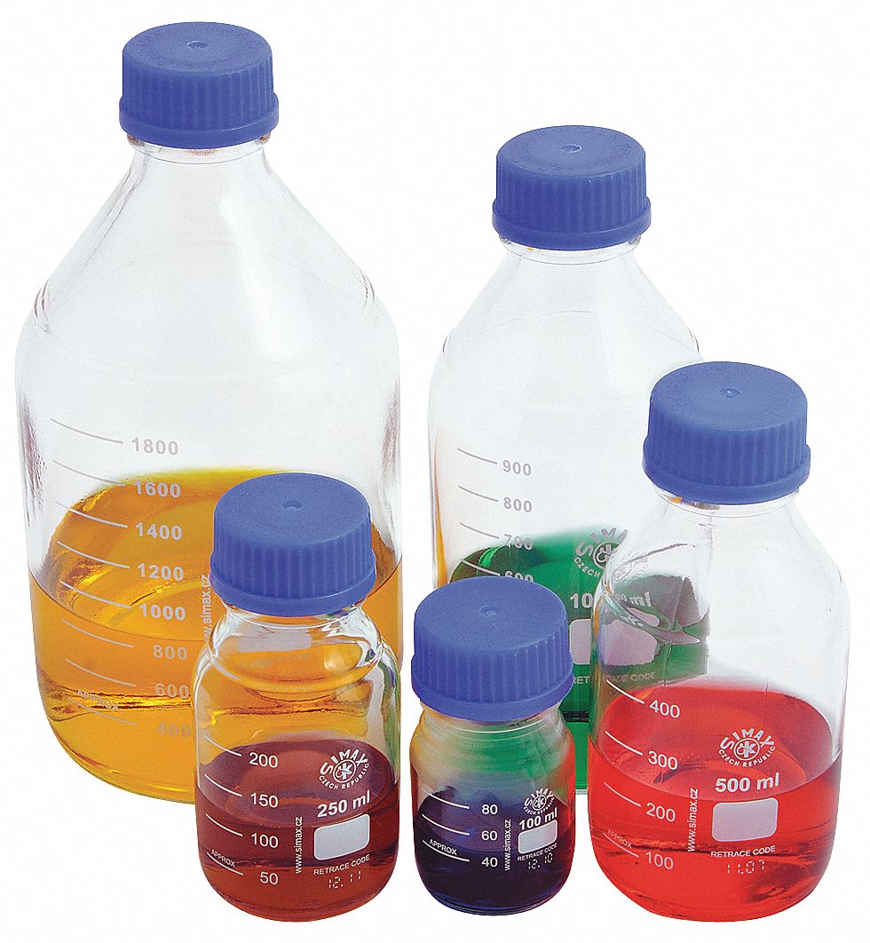 Borosilicate Glass, 250 mL Capacity - mL, Media/Storage Bottle - 51WN28 ...