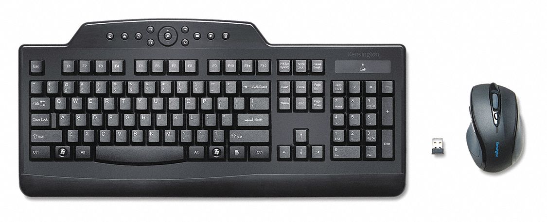 KENSINGTON, Wireless, USB Connection, Keyboard and Mouse Set - 51WZ06 ...