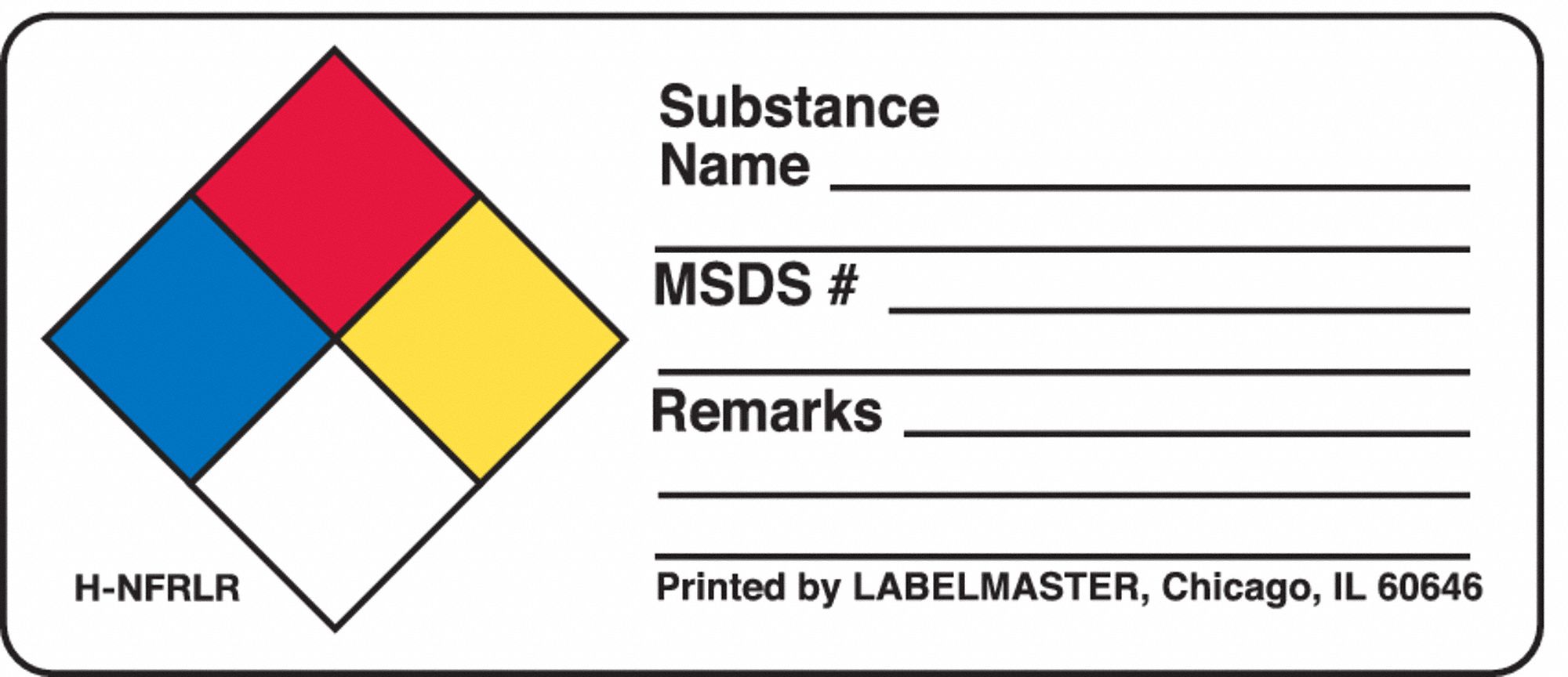 LABELMASTER, NFPA Write-On Substance Name,Label,PK500 - 51ZR40|H-NFRLR ...