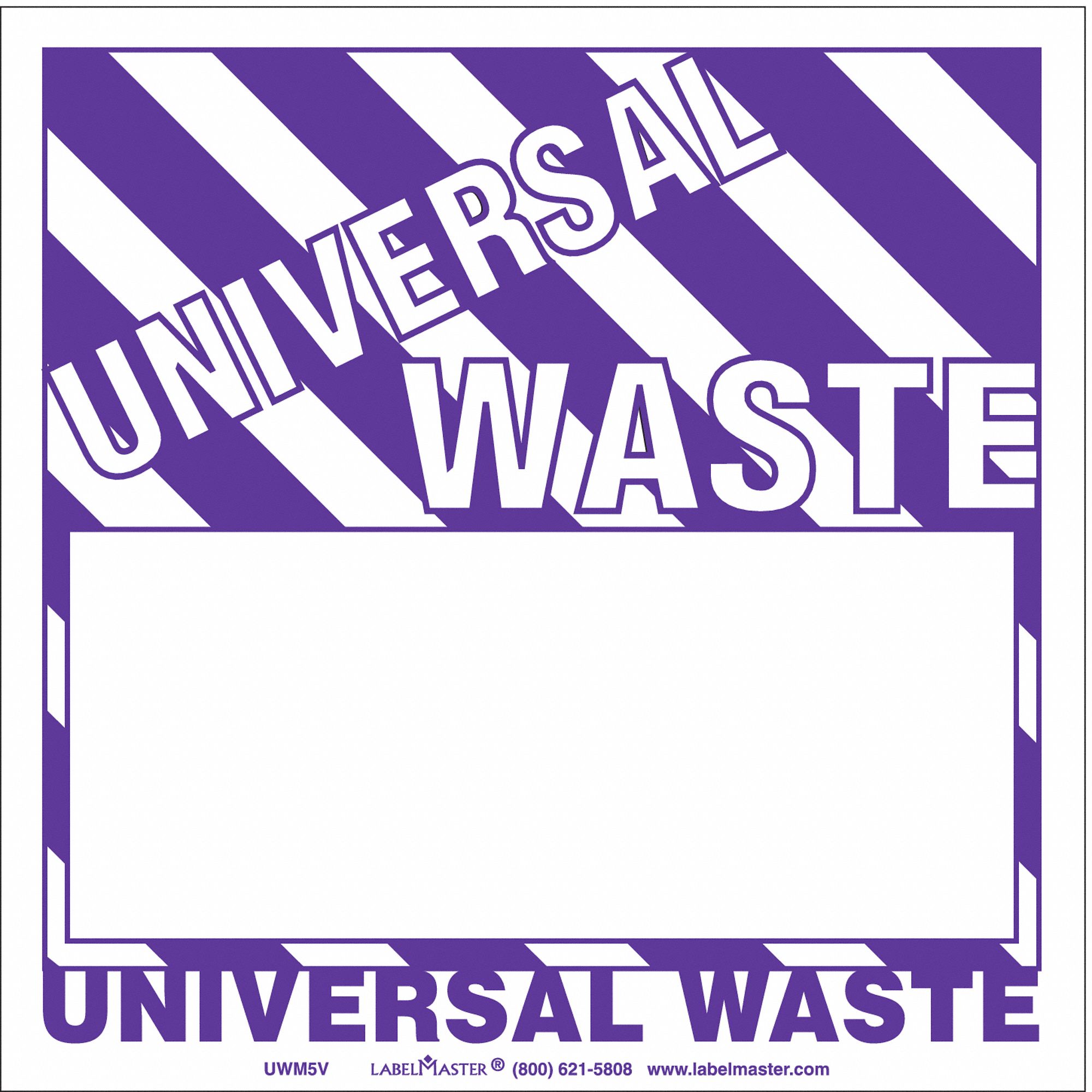 LABELMASTER, Universal Waste Label, 6 in x 6 in, Universal Waste Labels ...