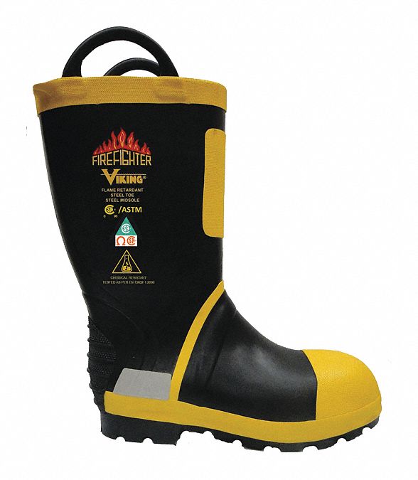 Fire Boot Felt Lined,Yllw/Blk,Size 11,PR - Grainger