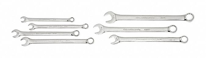 Combination Wrench Set,7 pcs.,SAE,12 pt. - Grainger