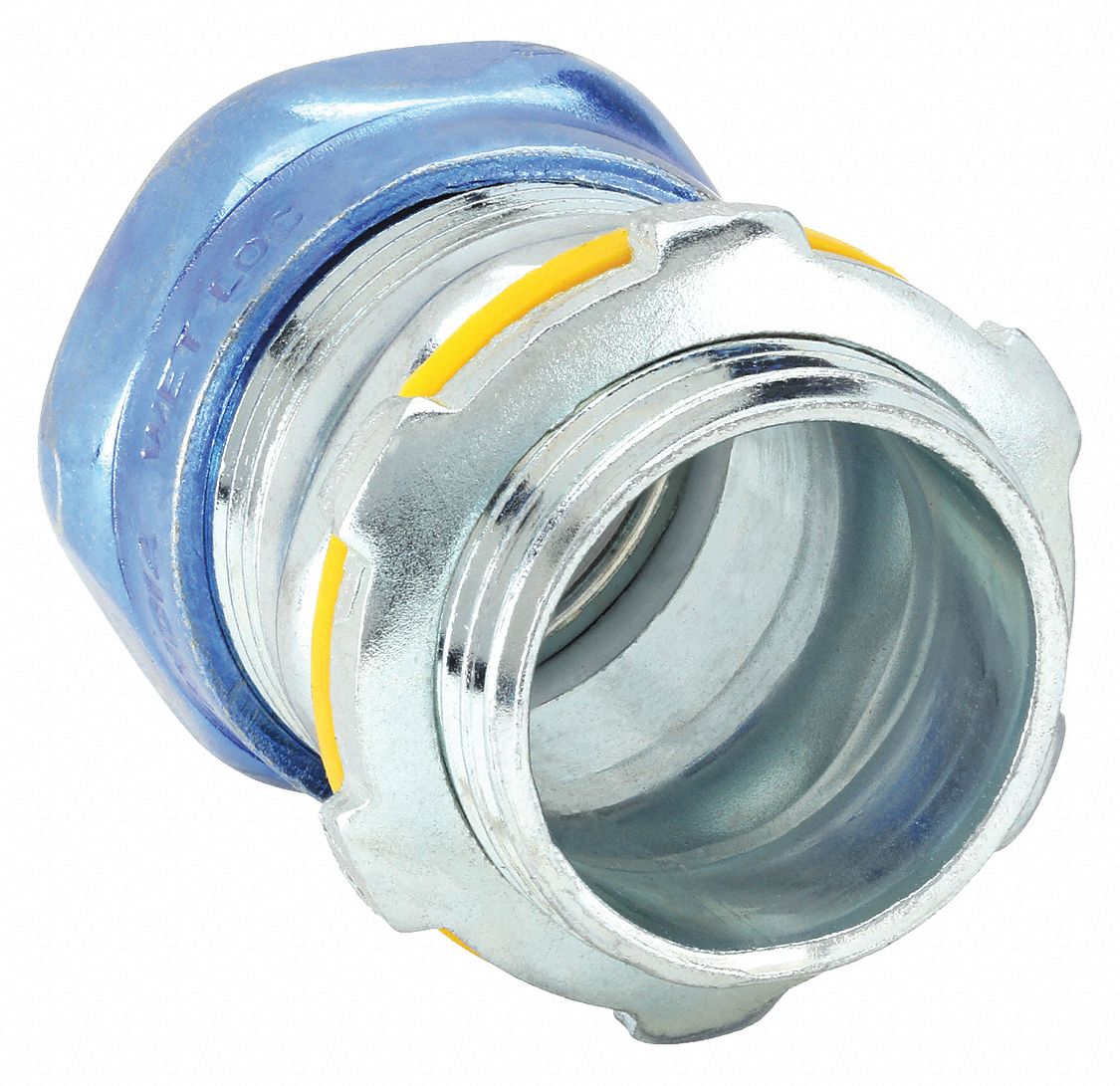 Steel, 1 in Trade Size, Compression Conduit Connector - 52AU74|2904RT ...