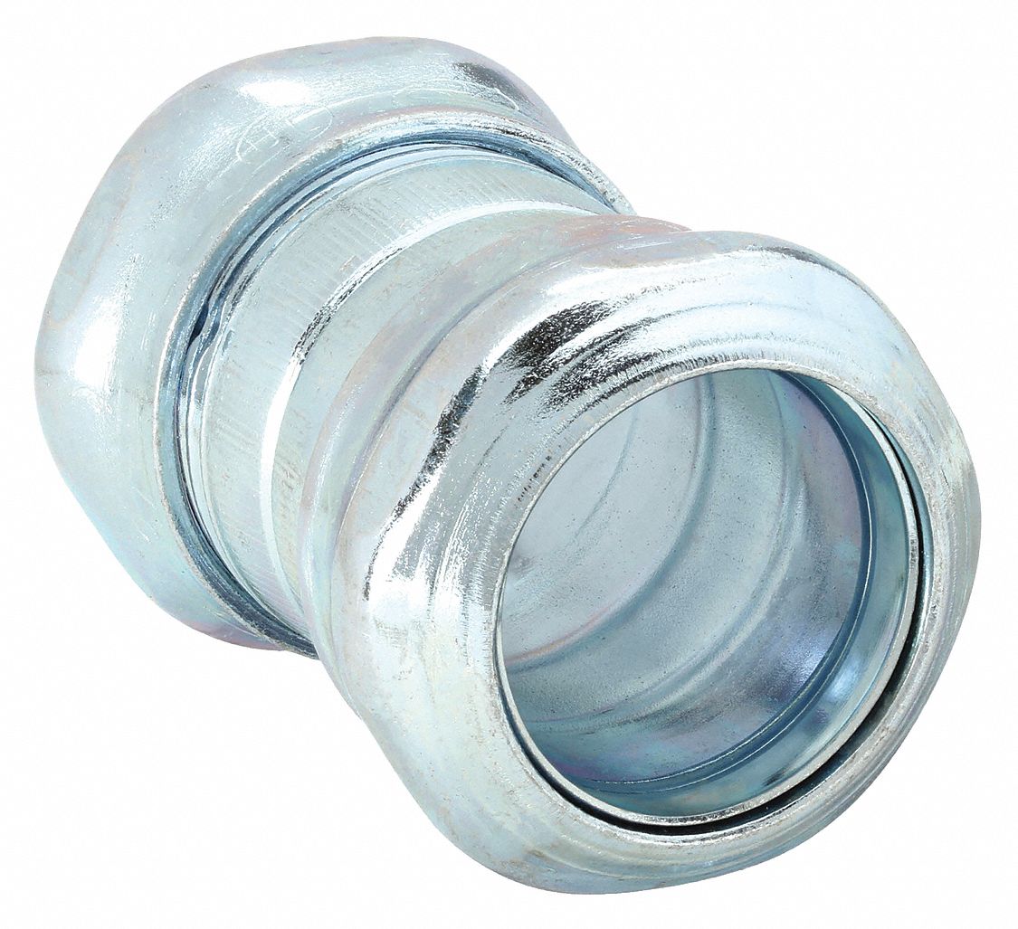 Steel, 1/2 in Trade Size, Compression Conduit Coupling - 52AU67|2922 ...