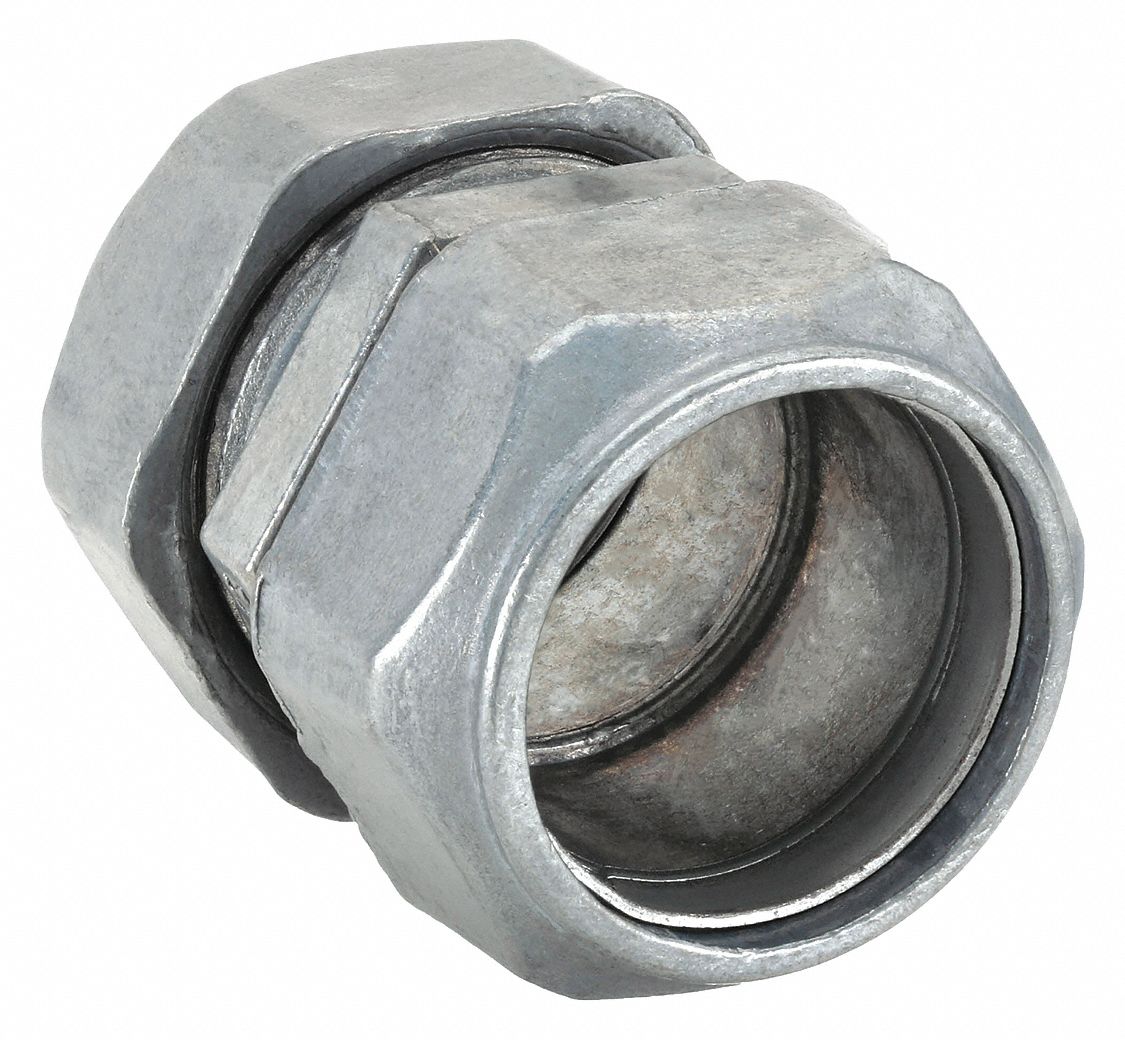 Zinc, 1 1/4 in Trade Size, Compression Conduit Coupling - 52AV25|2825 ...