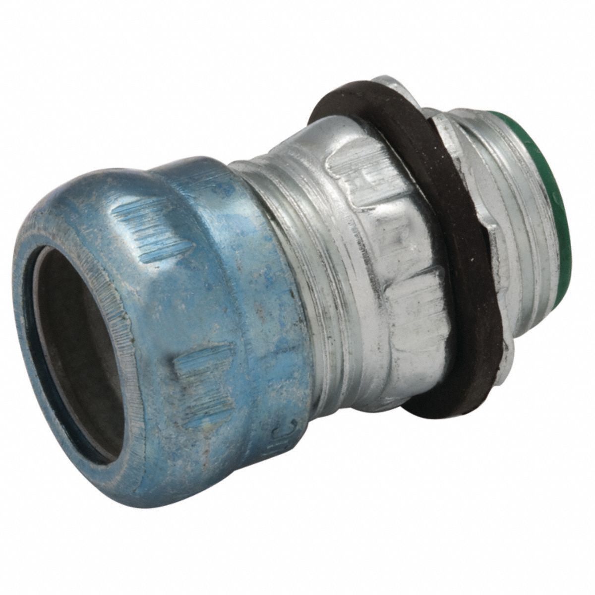 RACO Compression Conduit Connector: Steel, 1/2 in Trade Size, 1 17/32 ...