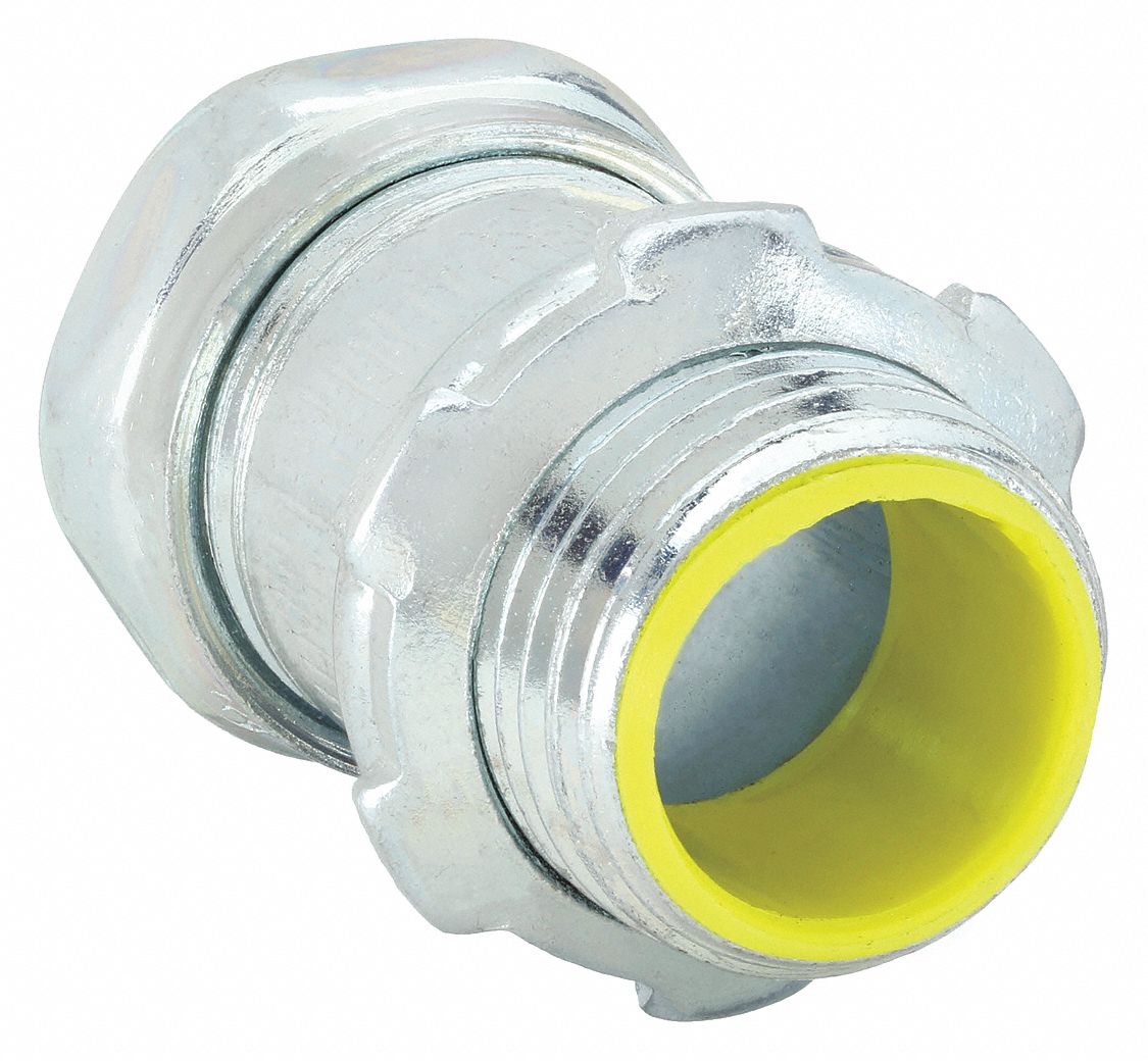 Steel, 1 1/4 in Trade Size, Compression Conduit Connector - 52AV69|2915 ...