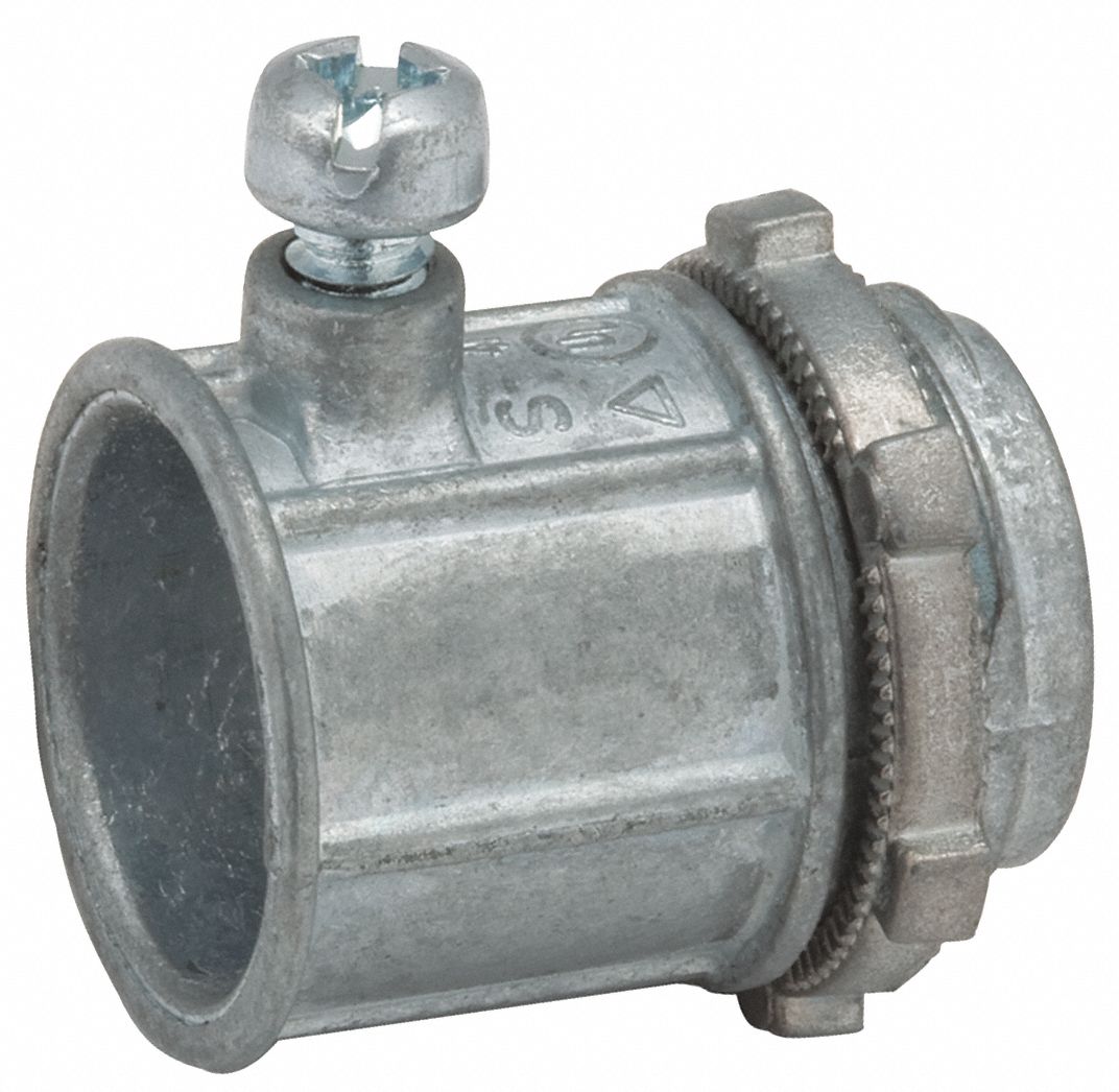 RACO Set Screw Conduit Connector: Zinc, 1 1/2 in Trade Size, 2 3/16 in ...
