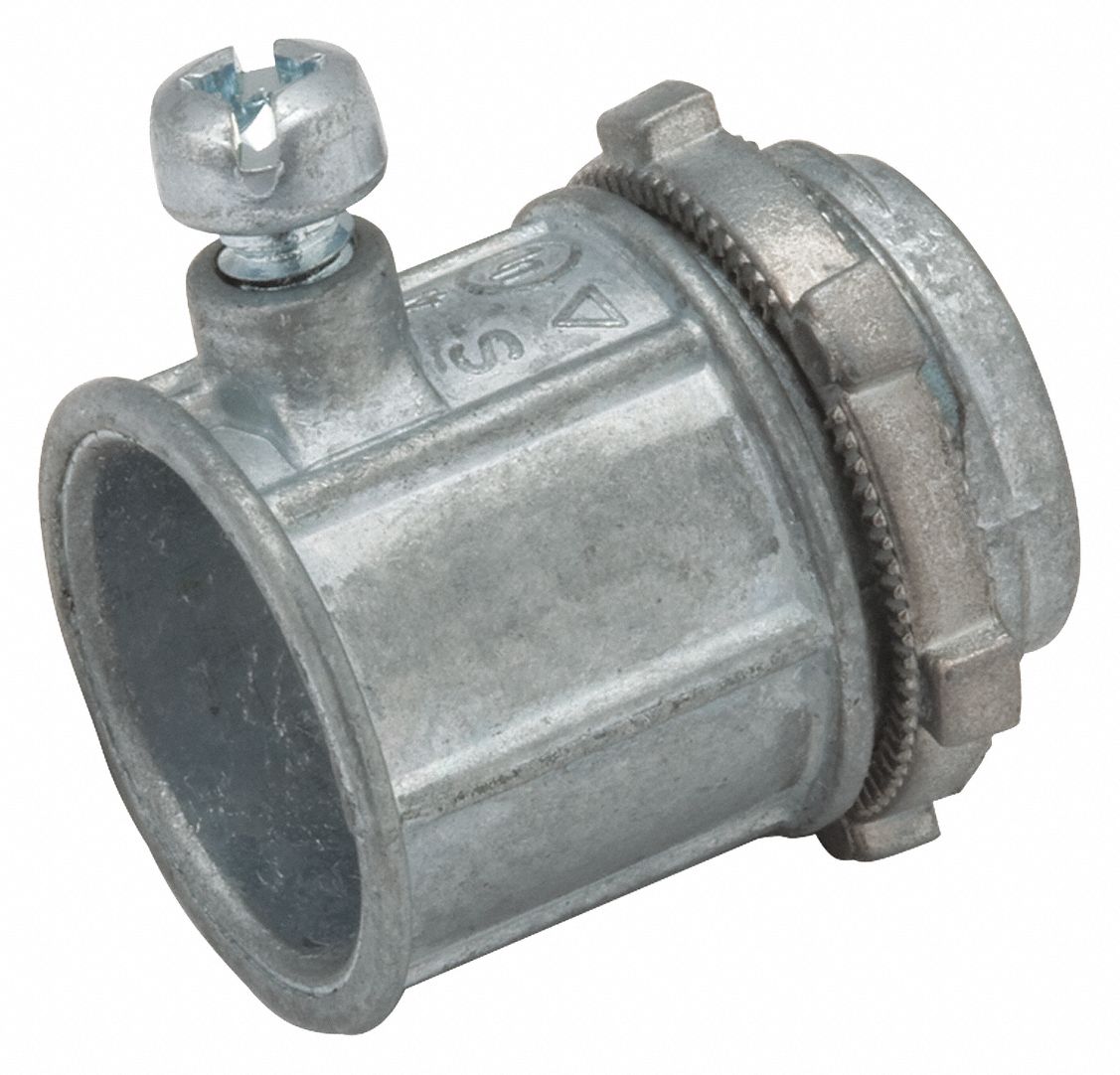 RACO Set Screw Conduit Connector: Zinc, 1 1/4 in Trade Size, 1 31/32 in ...
